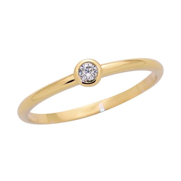 Solitaire serti clos en or jaune serti d'un diamant. – DIAM'S NC